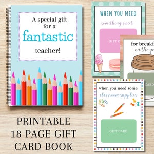 Teacher Gift Card Book, Teacher Appreciation Gift Card Holder, End of ...