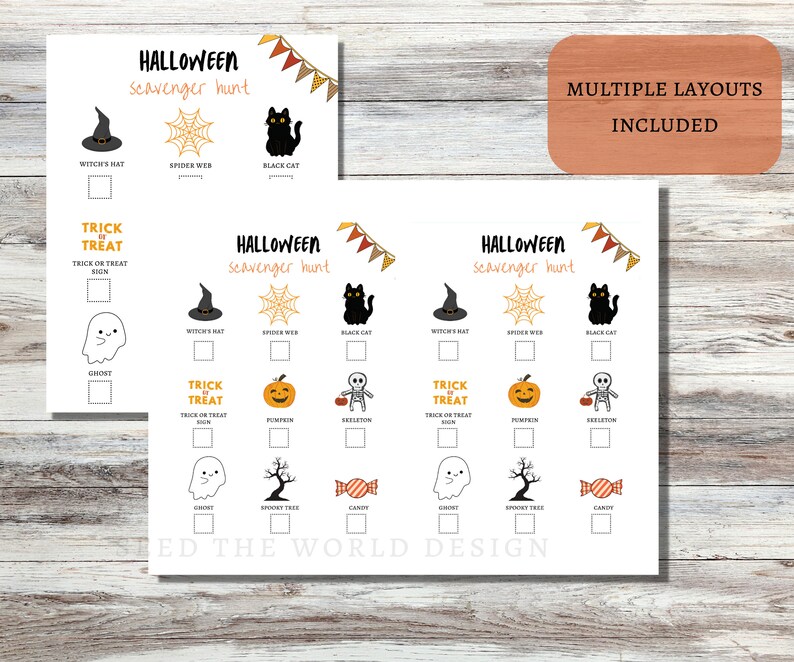 Halloween Scavenger Hunt Printable Halloween Games Outdoor - Etsy