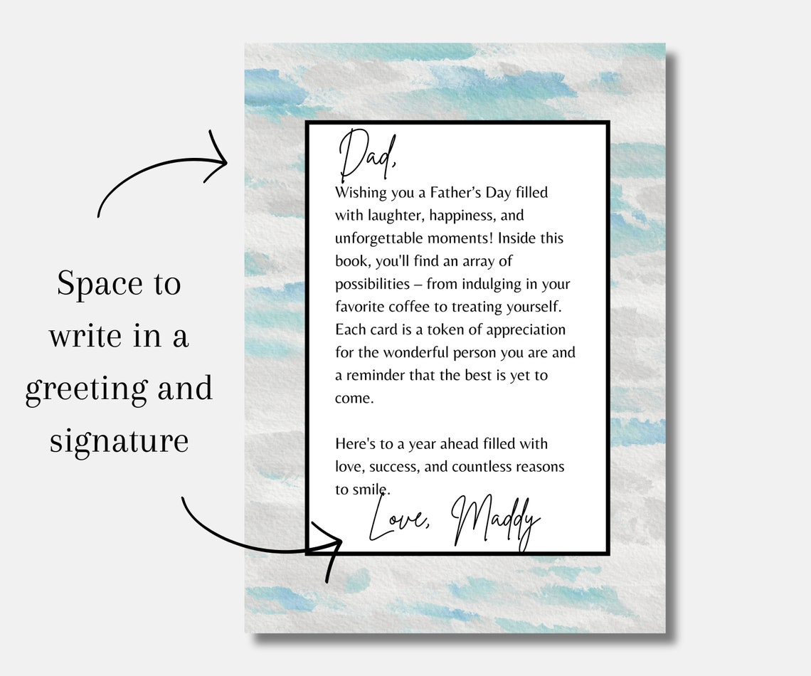 Father's Day Gift Card Book, Father's Day Gift From Wife, Gift for ...