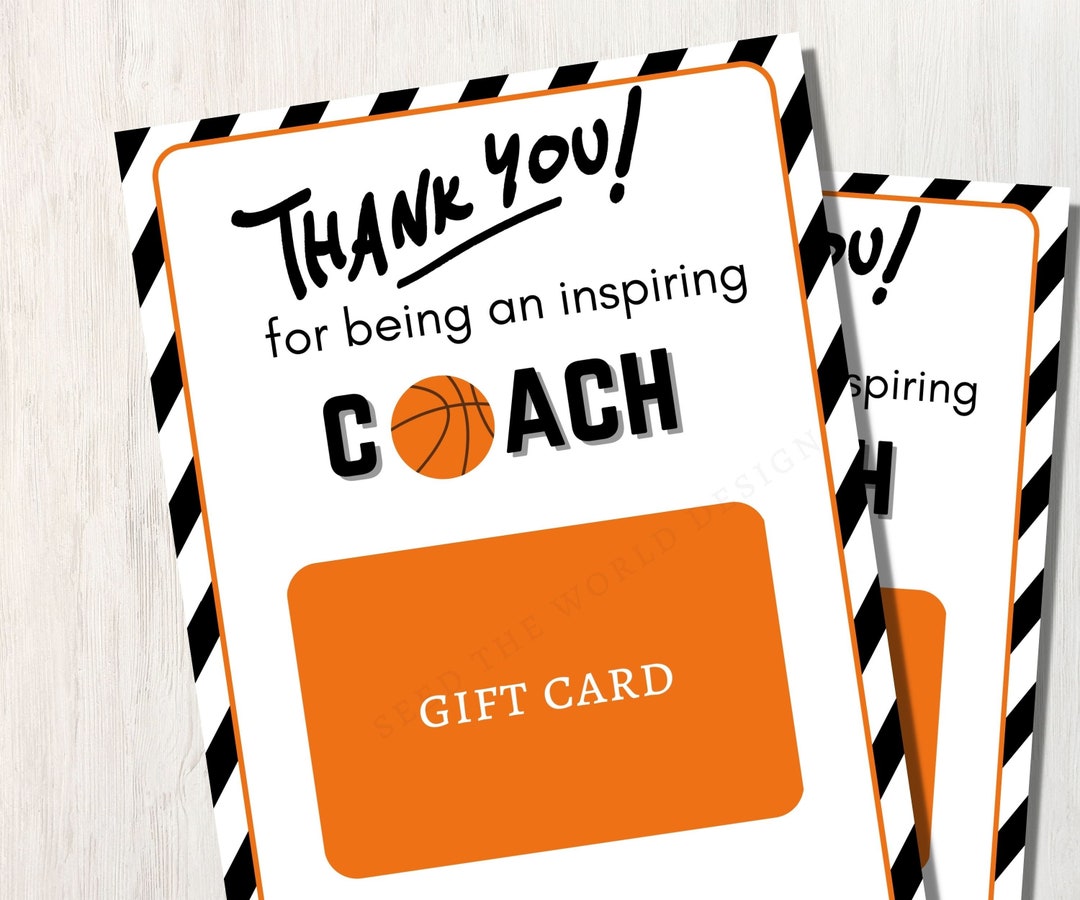 Printable Basketball Coach Gift, Printable Gift Card Holder, Basketball ...