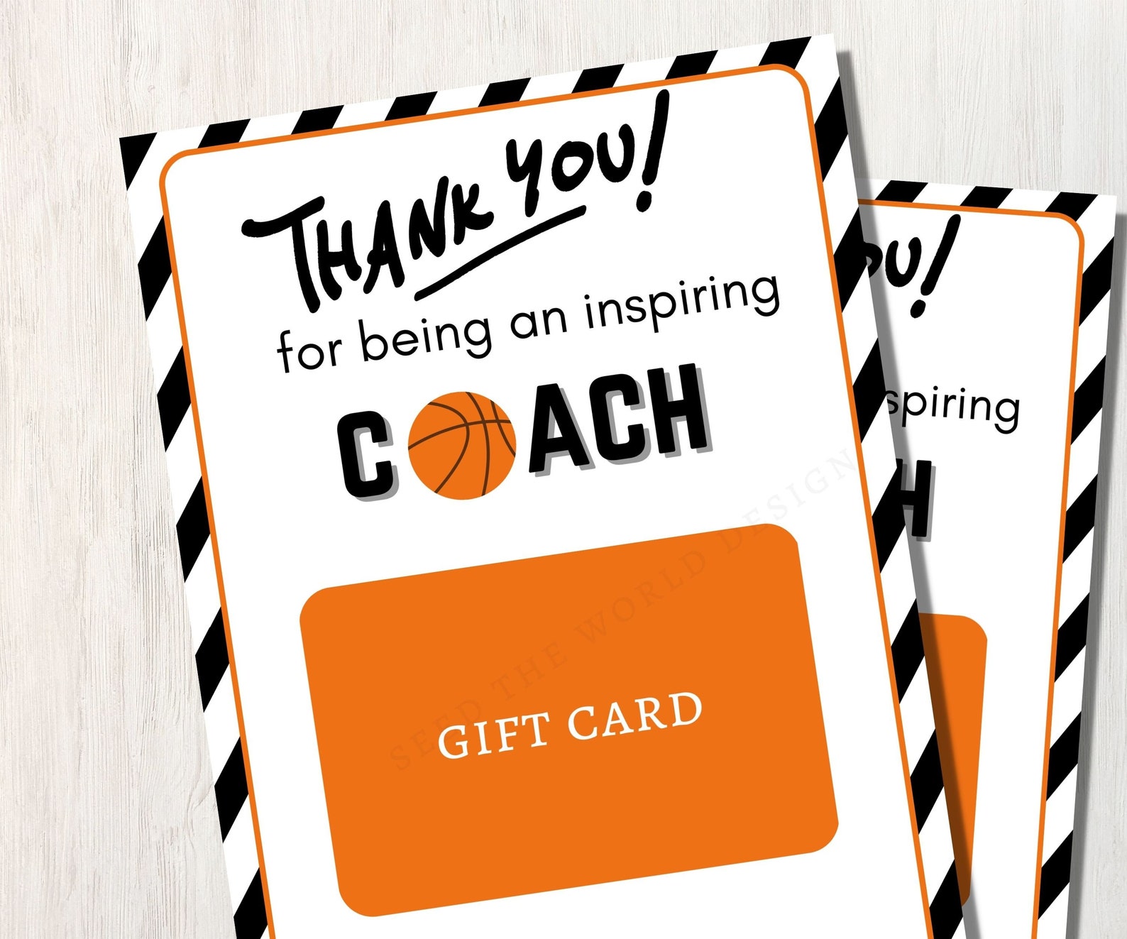 Printable Basketball Coach Gift, Printable Gift Card Holder, Basketball ...