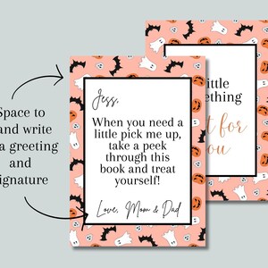 Printable Gift Card Book, Halloween Gift for Teenager, Halloween Care ...