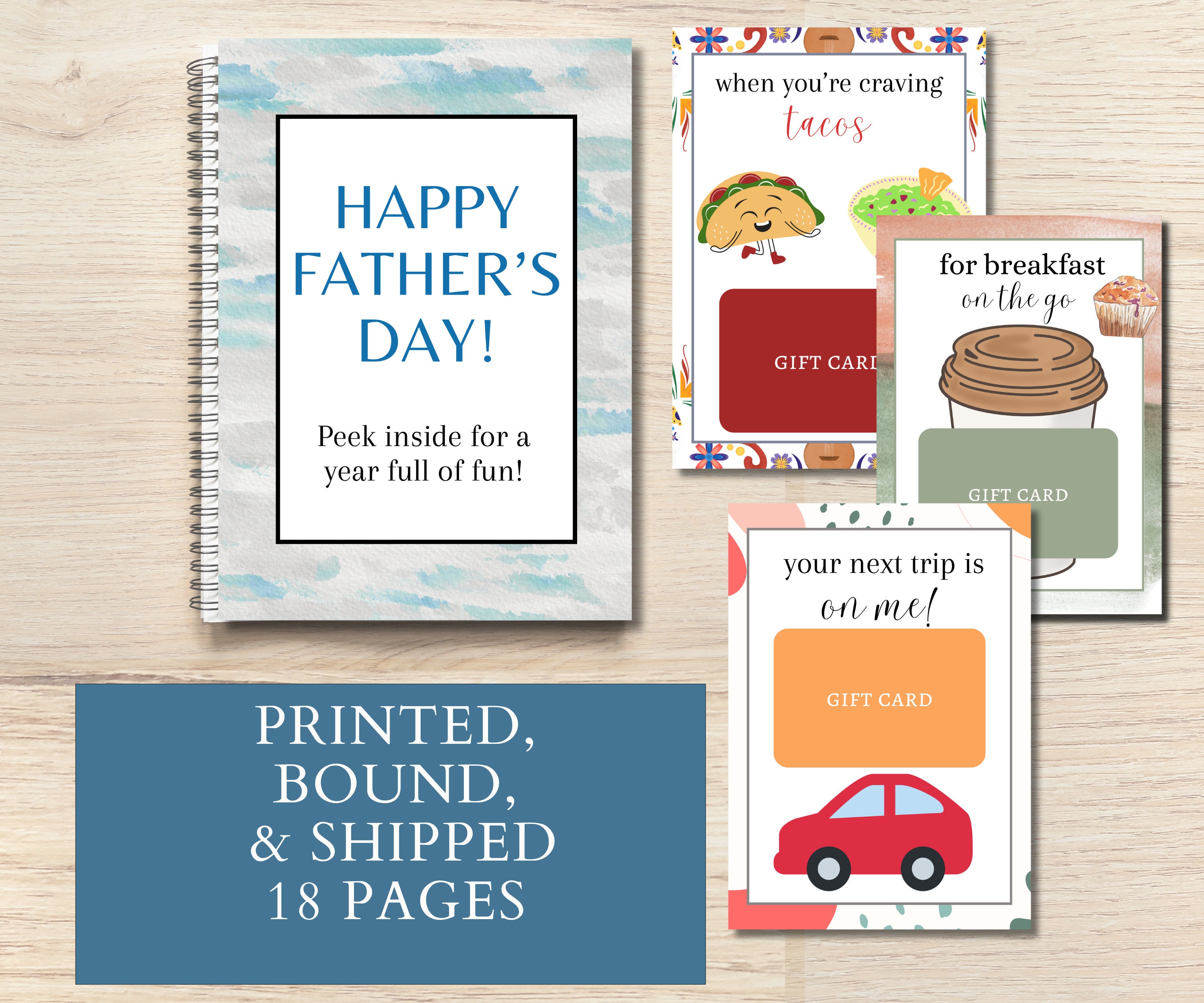 Father's Day Gift Card Book, Father's Day Gift From Wife, Gift for ...