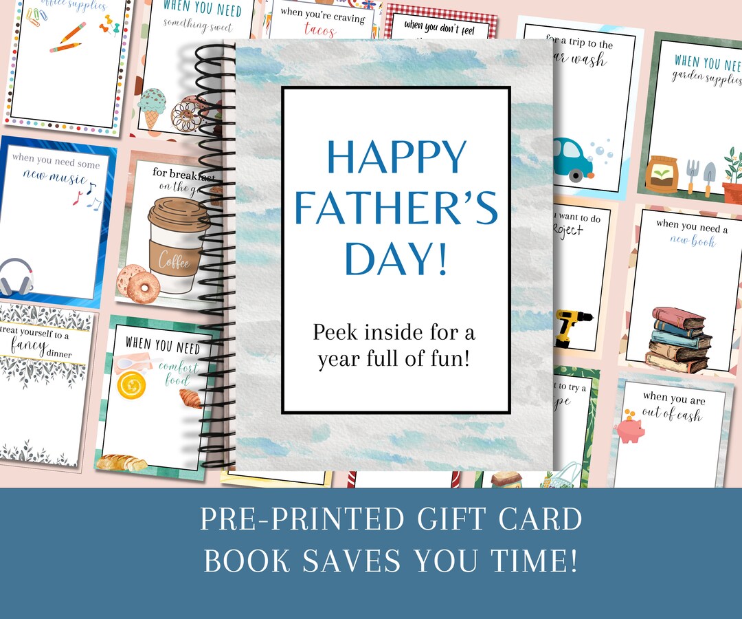 Father's Day Gift Card Book, Father's Day Gift From Wife, Gift for ...