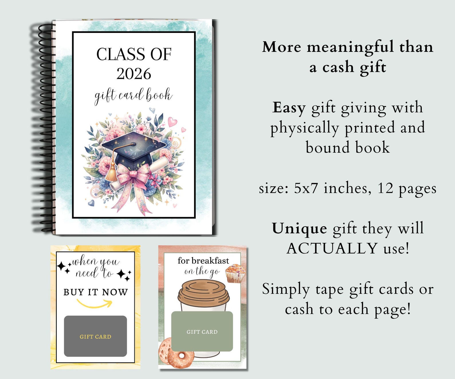 Graduation Gift Card Book, College Graduation Gift for Daughter, High ...