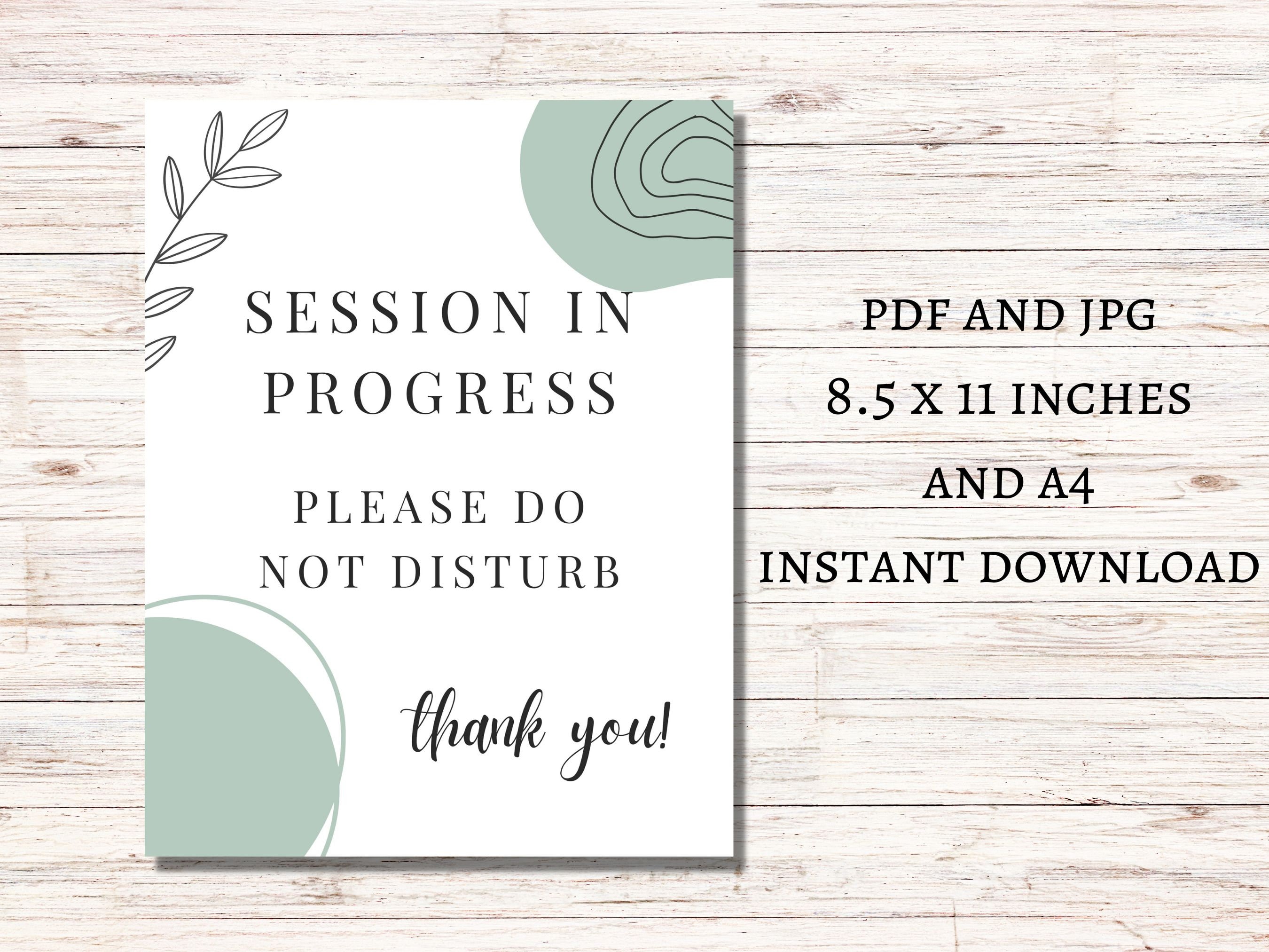 Session in Progress Door Sign Printable, Please Do Not Disturb, Yoga ...
