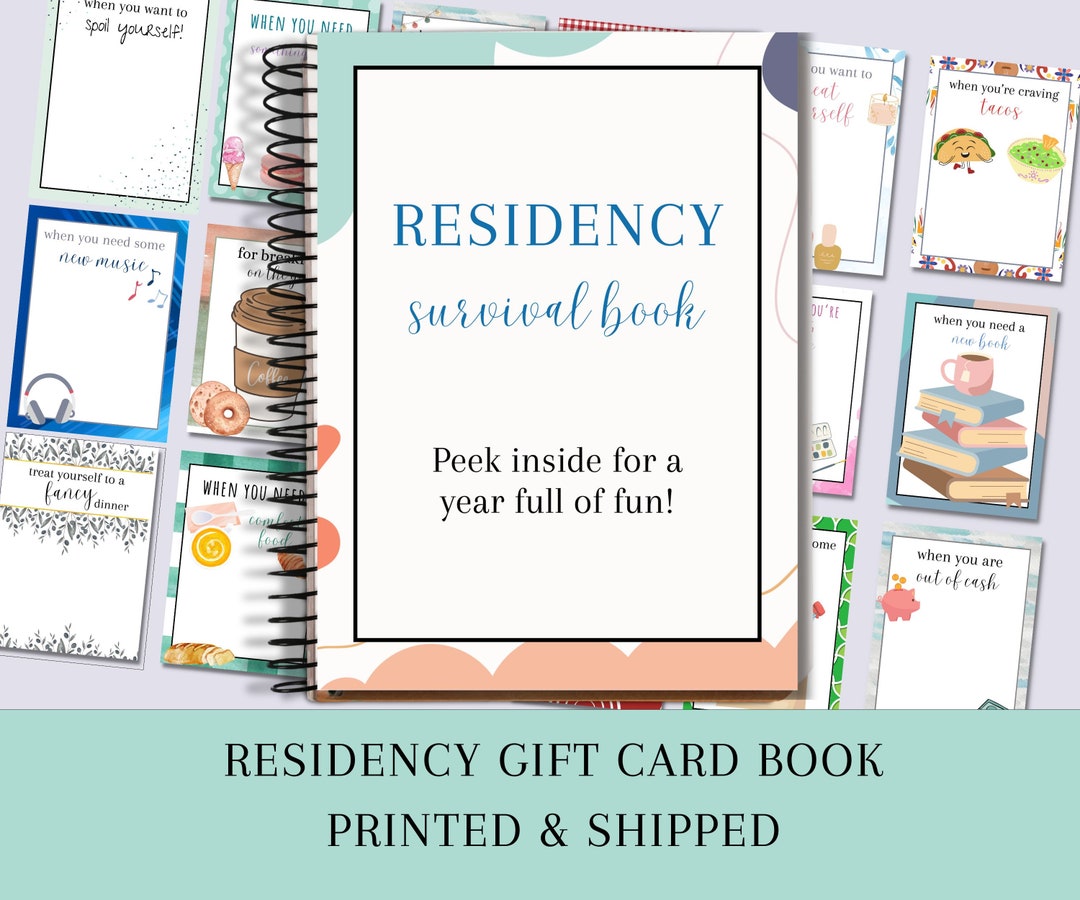 Residency Gift Card Book, Medical Residency Gift, Residency Gift for ...