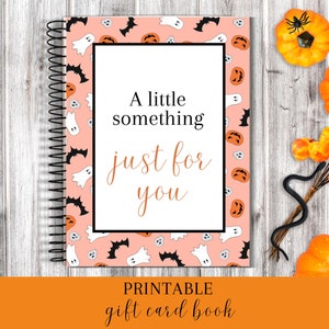 Printable Gift Card Book, Halloween Gift for Teenager, Halloween Care ...