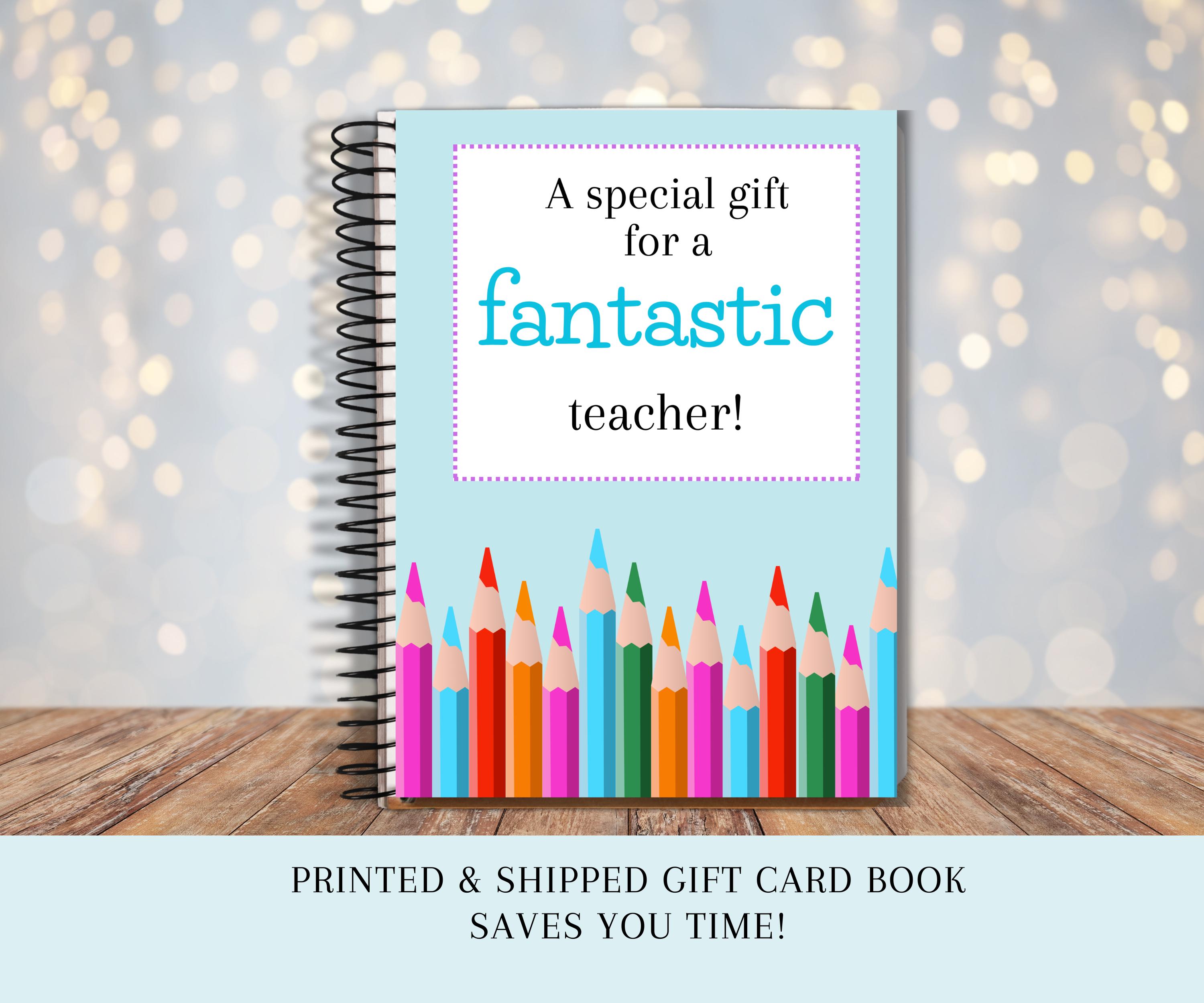 Teacher Appreciation Gift Card Book, End of Year Gift for Teacher ...