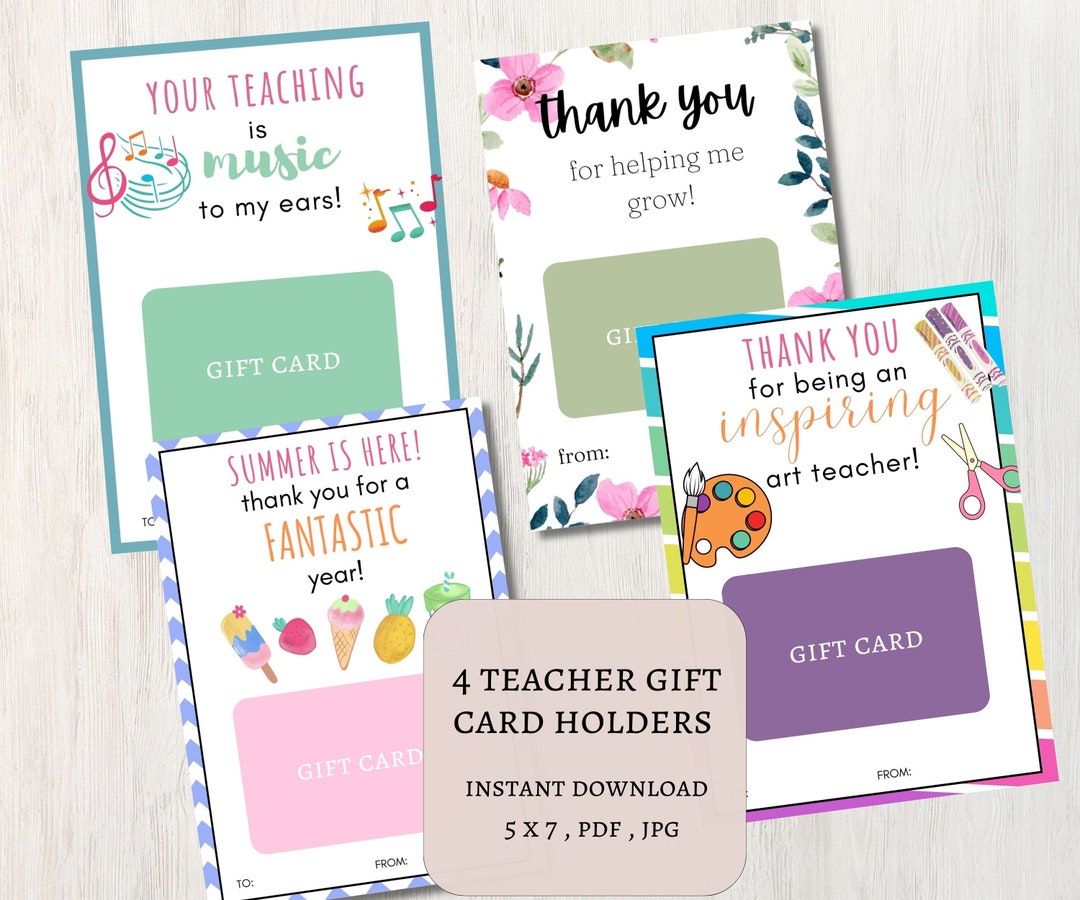Teacher Appreciation Gift Card Holder, Thank You for Helping Me Grow ...