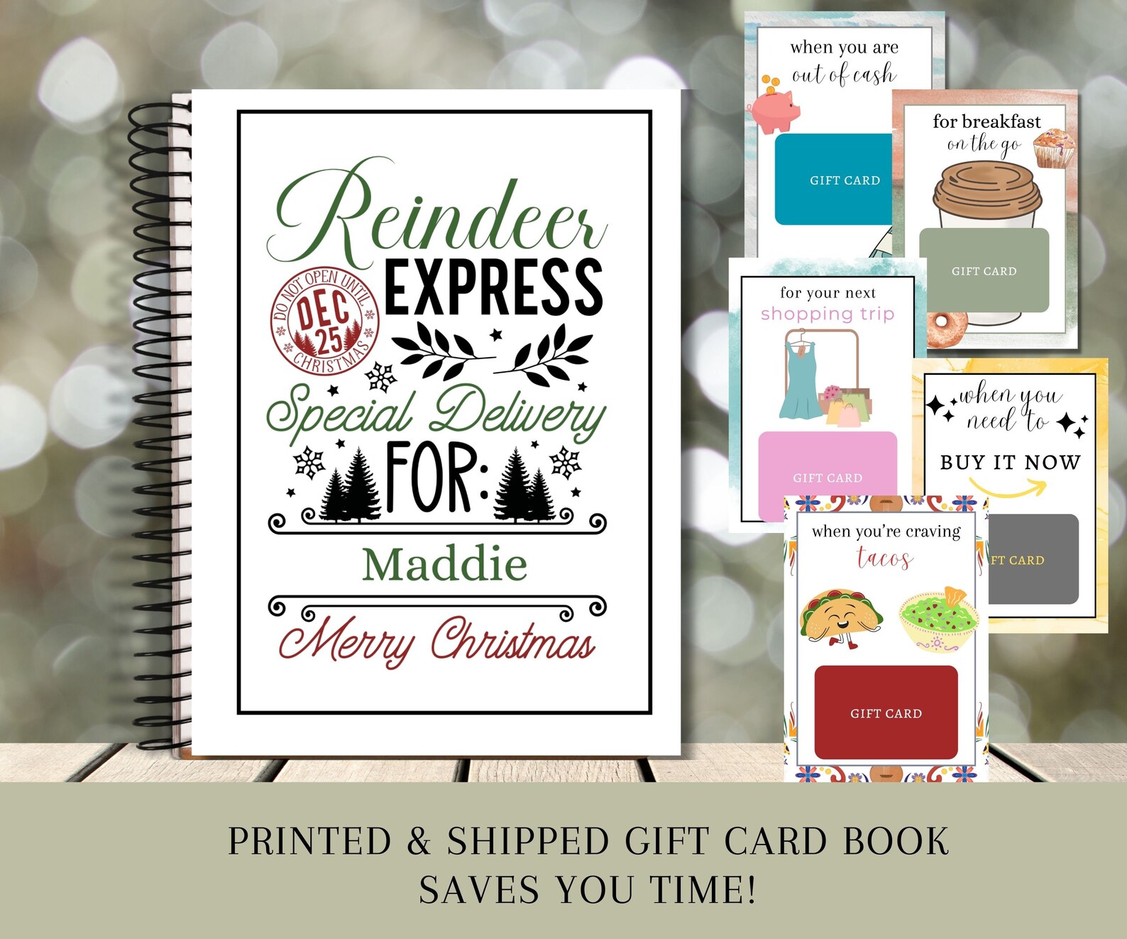 Christmas Gift Card Book, Gift for College Student, Christmas Gift for ...