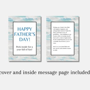 Father's Day Gift Card Book, Printable Gift Card Book, Gift for Husband ...