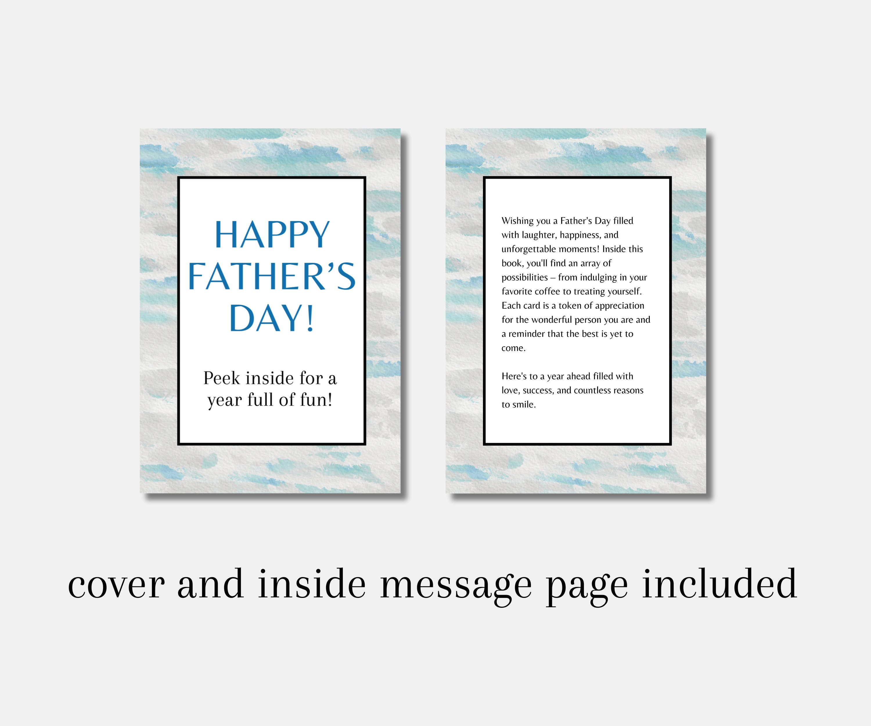 Father's Day Gift Card Book, Printable Gift Card Book, Gift for Husband ...