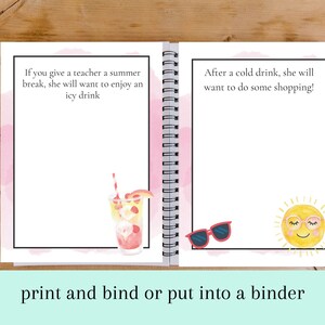 If You Give A Teacher A Summer Break, Editable Teacher Gift Card Book ...
