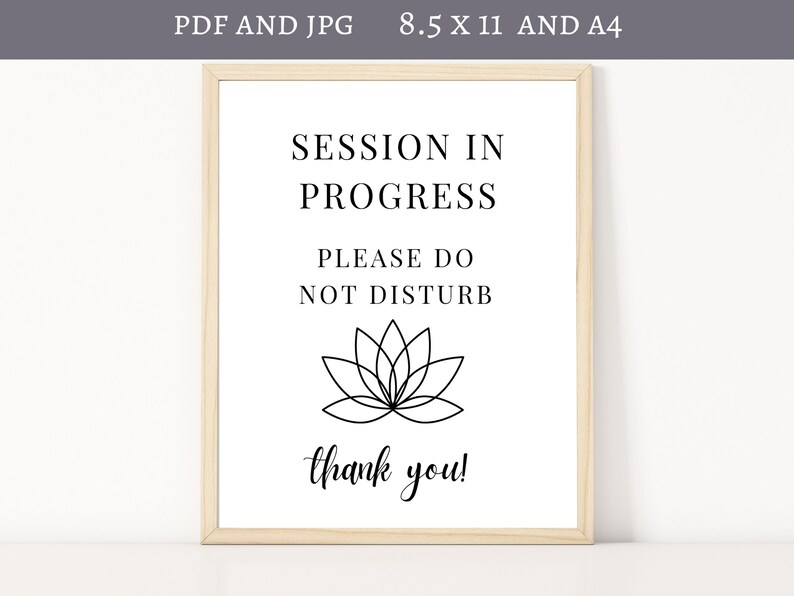 Session in Progress Door Sign Printable, Yoga Studio Sign, Please Do ...