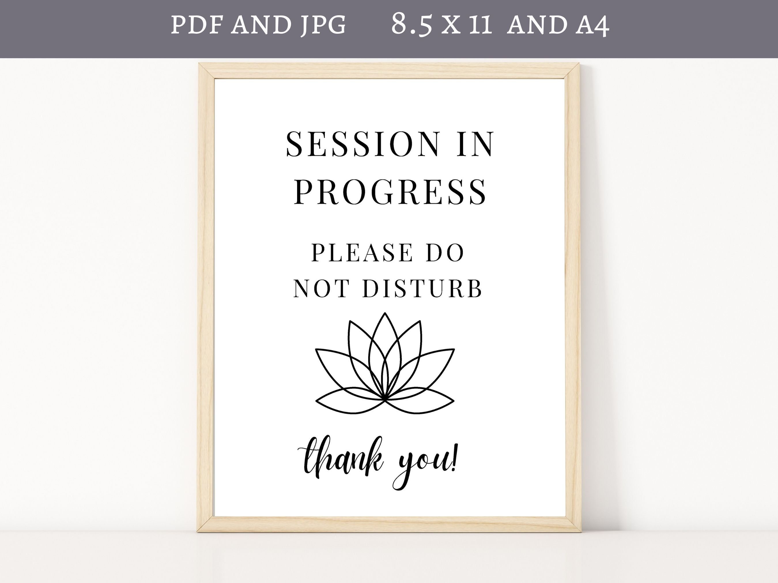 Session in Progress Door Sign Printable, Yoga Studio Sign, Please Do ...