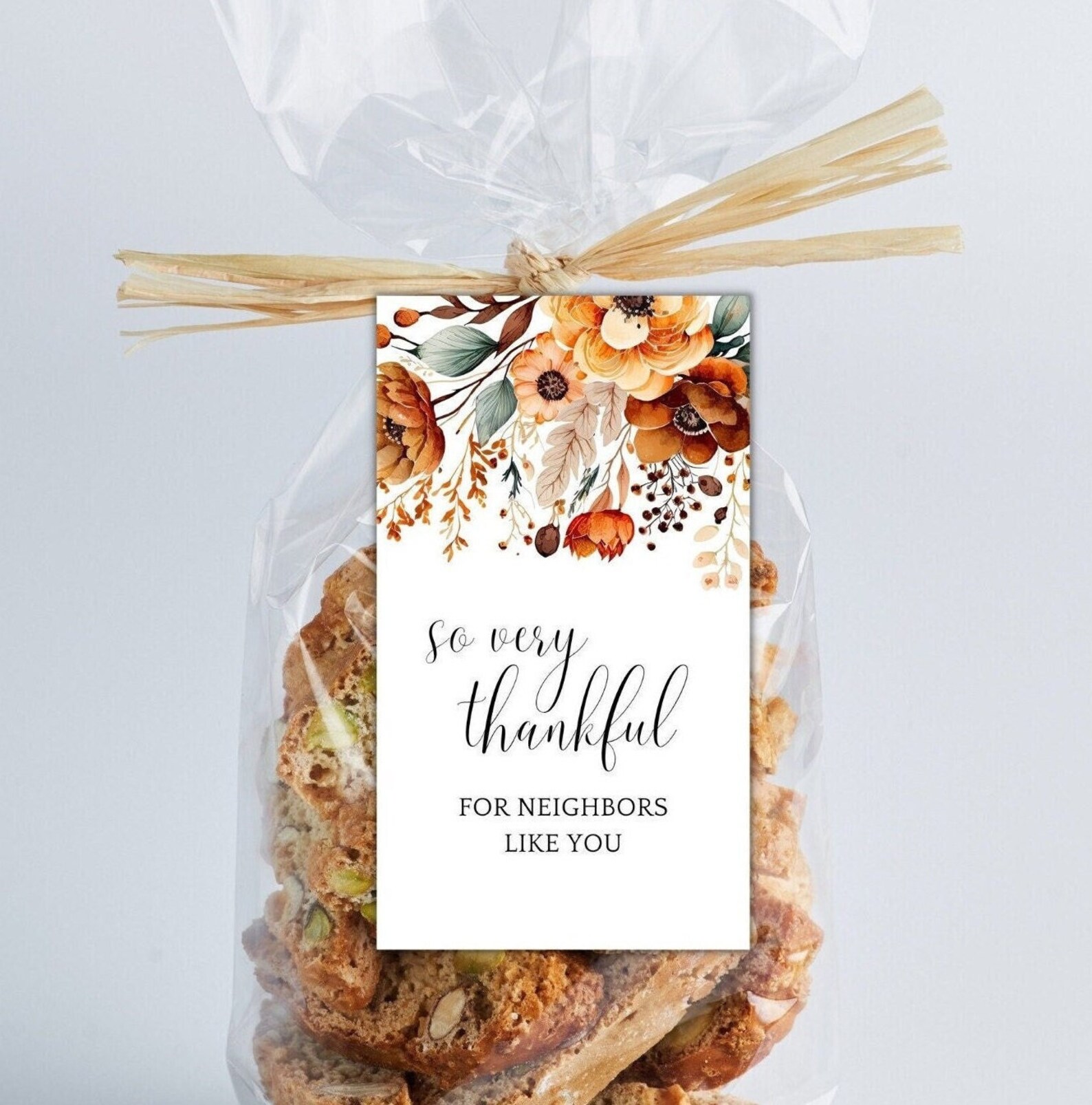 Neighbor Gift Tag Fall Cookie Tag Thanksgiving Gift Tag - Etsy