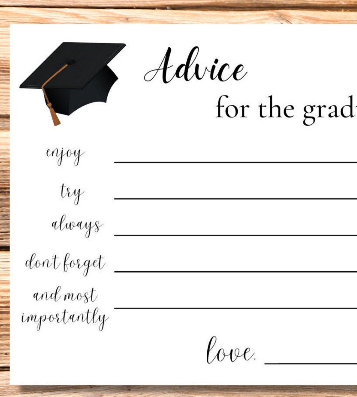 Graduation Advice Cards Printable, Graduation Party Ideas for Him, High ...
