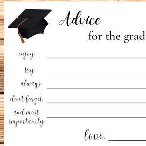 Graduation Advice Cards Printable, Graduation Party Ideas for Him, High ...
