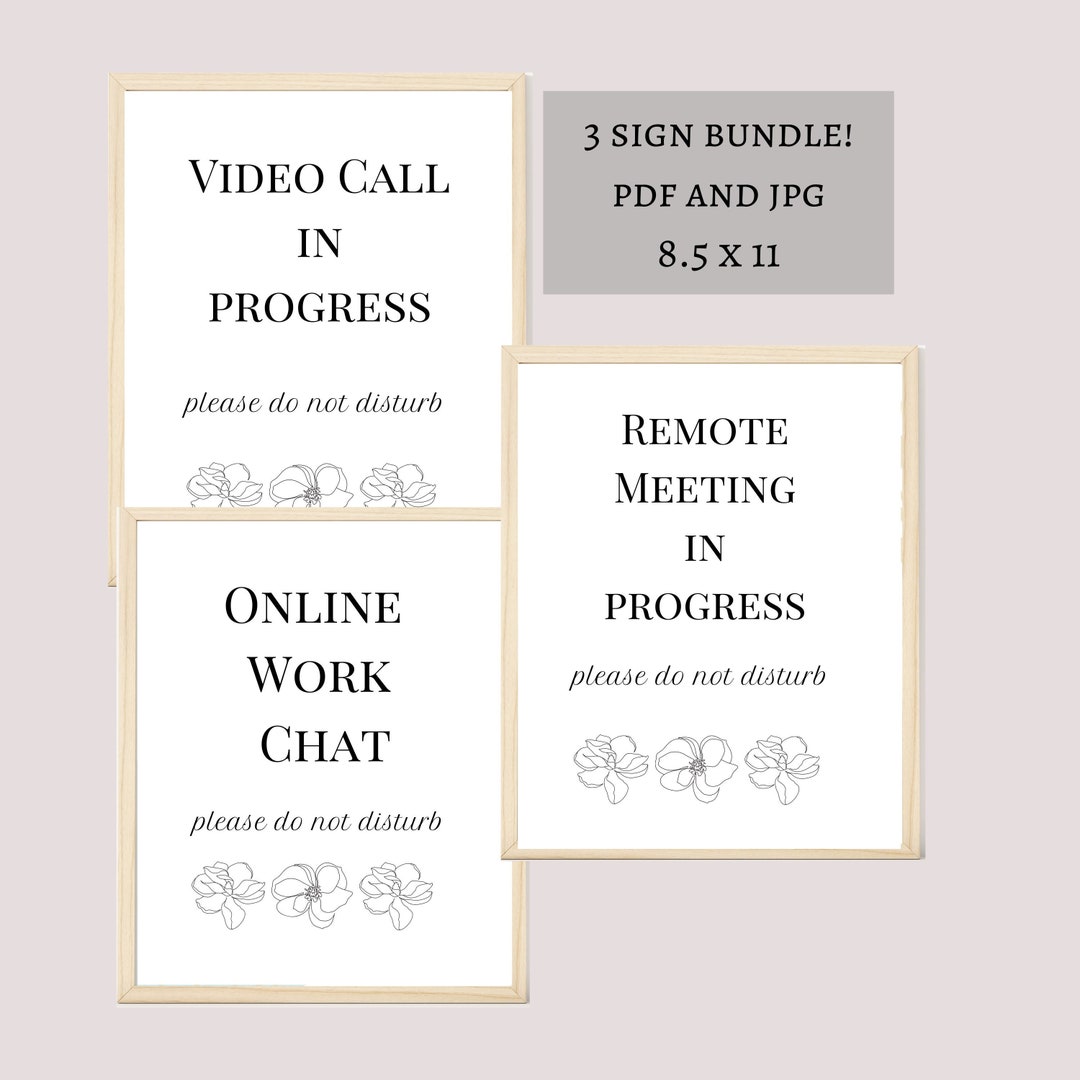 Video Call in Progress Sign Meeting in Progress Sign Please - Etsy
