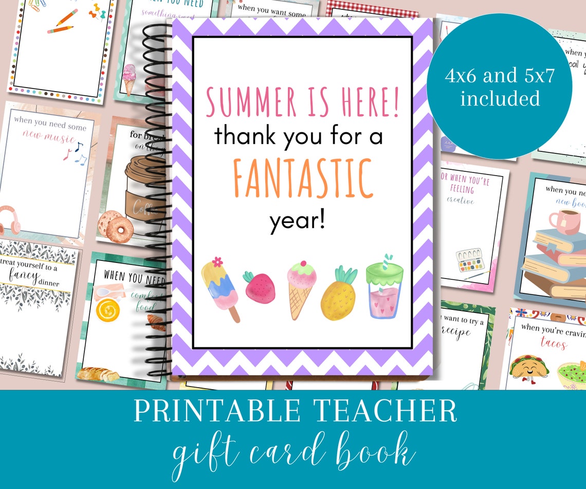 Teacher Gift Card Book, End of Year Gift for Teacher, Teacher ...