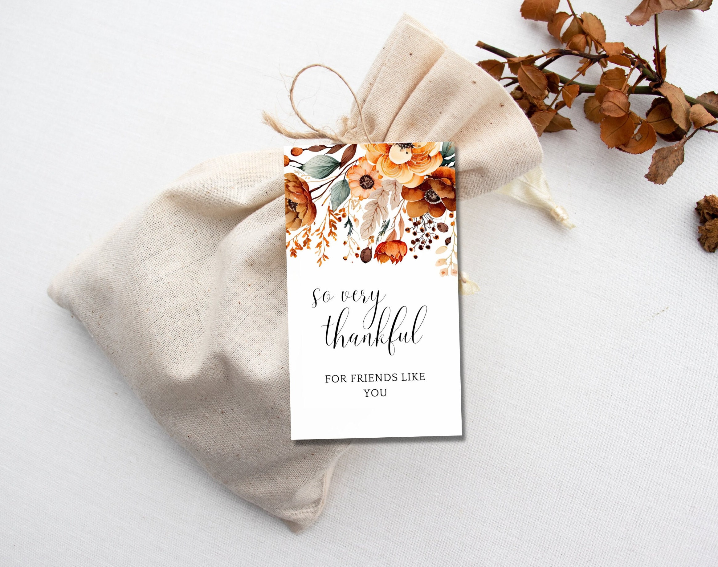 Thanksgiving Gift for Friend Thankful for You Gift Tag - Etsy