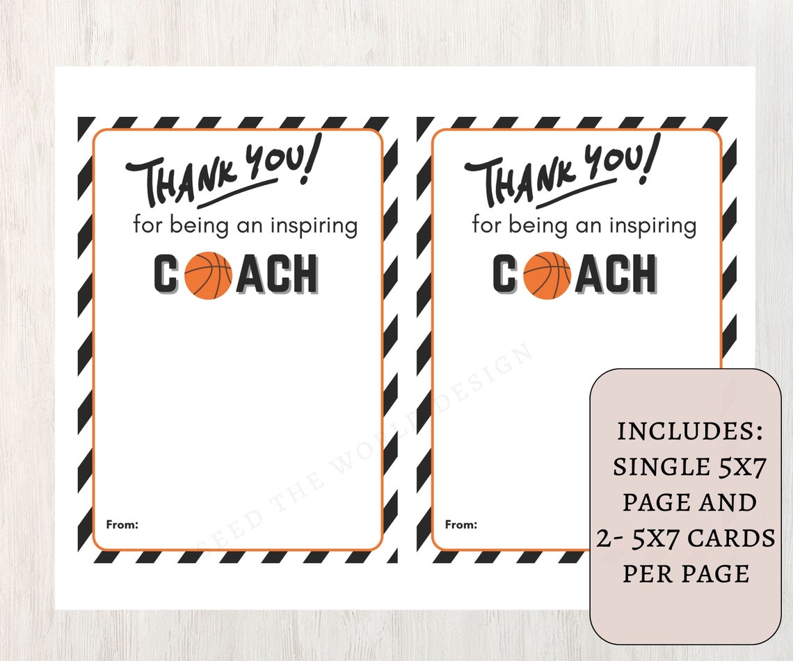 Printable Basketball Coach Gift, Printable Gift Card Holder, Basketball ...