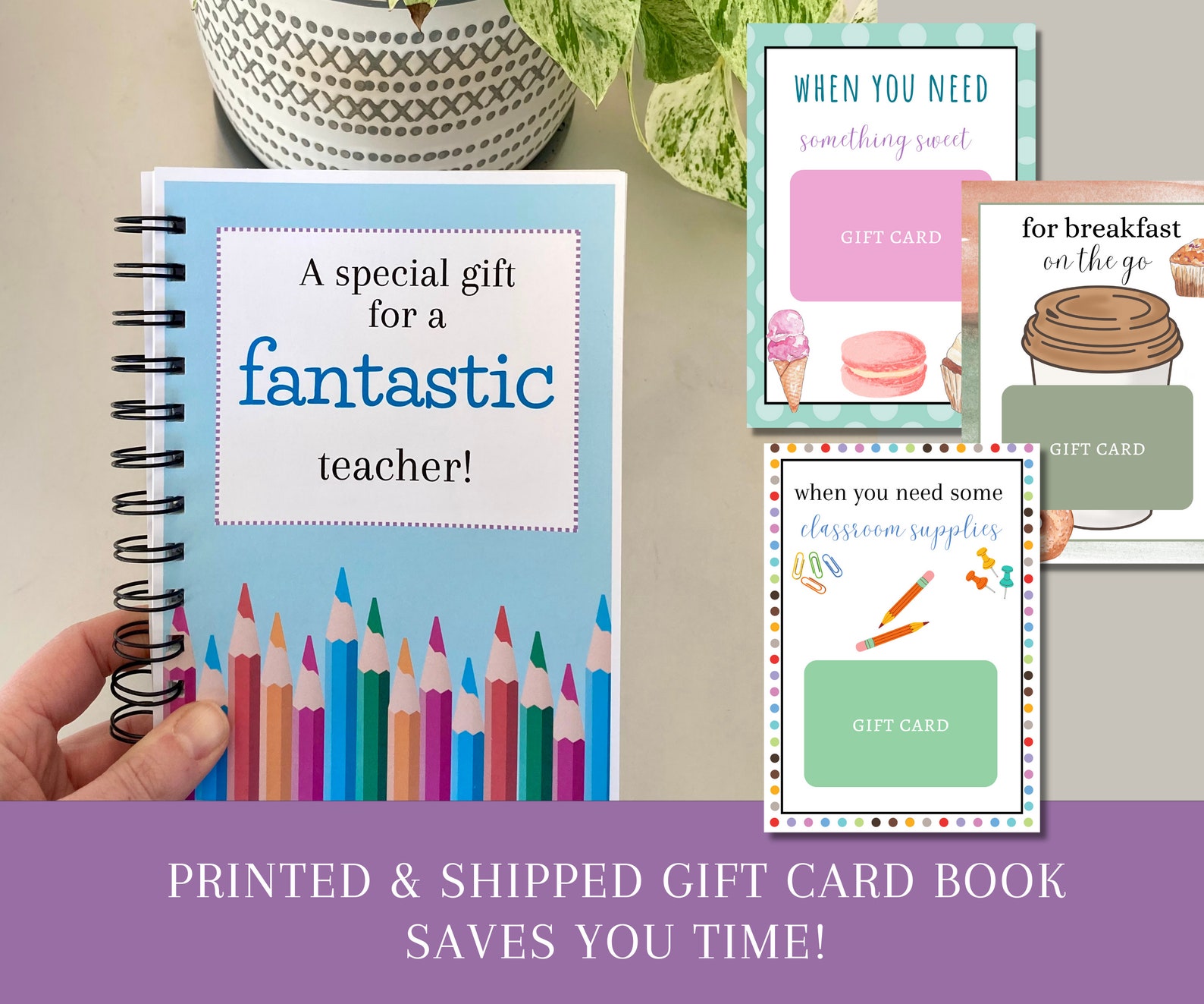 Teacher Gift Card Book, End of Year Gift for Teacher, Teacher ...