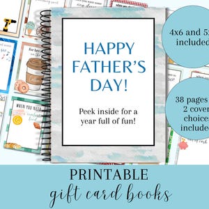 Father's Day Gift Card Book, Printable Gift Card Book, Gift for Husband ...