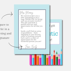 Teacher Gift Card Book, Teacher Appreciation Gift Card Holder, End of ...