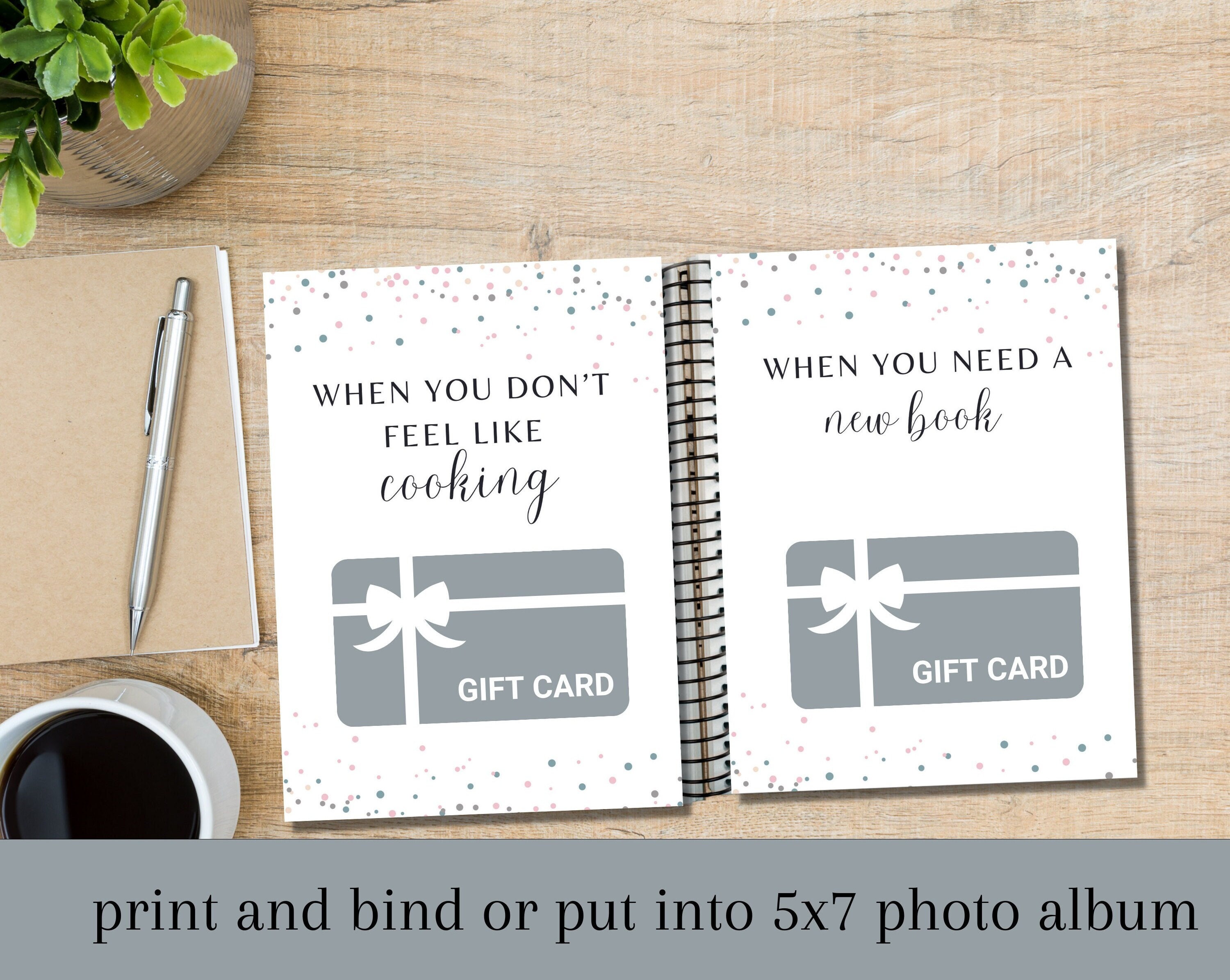 Printable Gift Card Book, Mother's Day Gift, New Mom Gift, Birthday ...