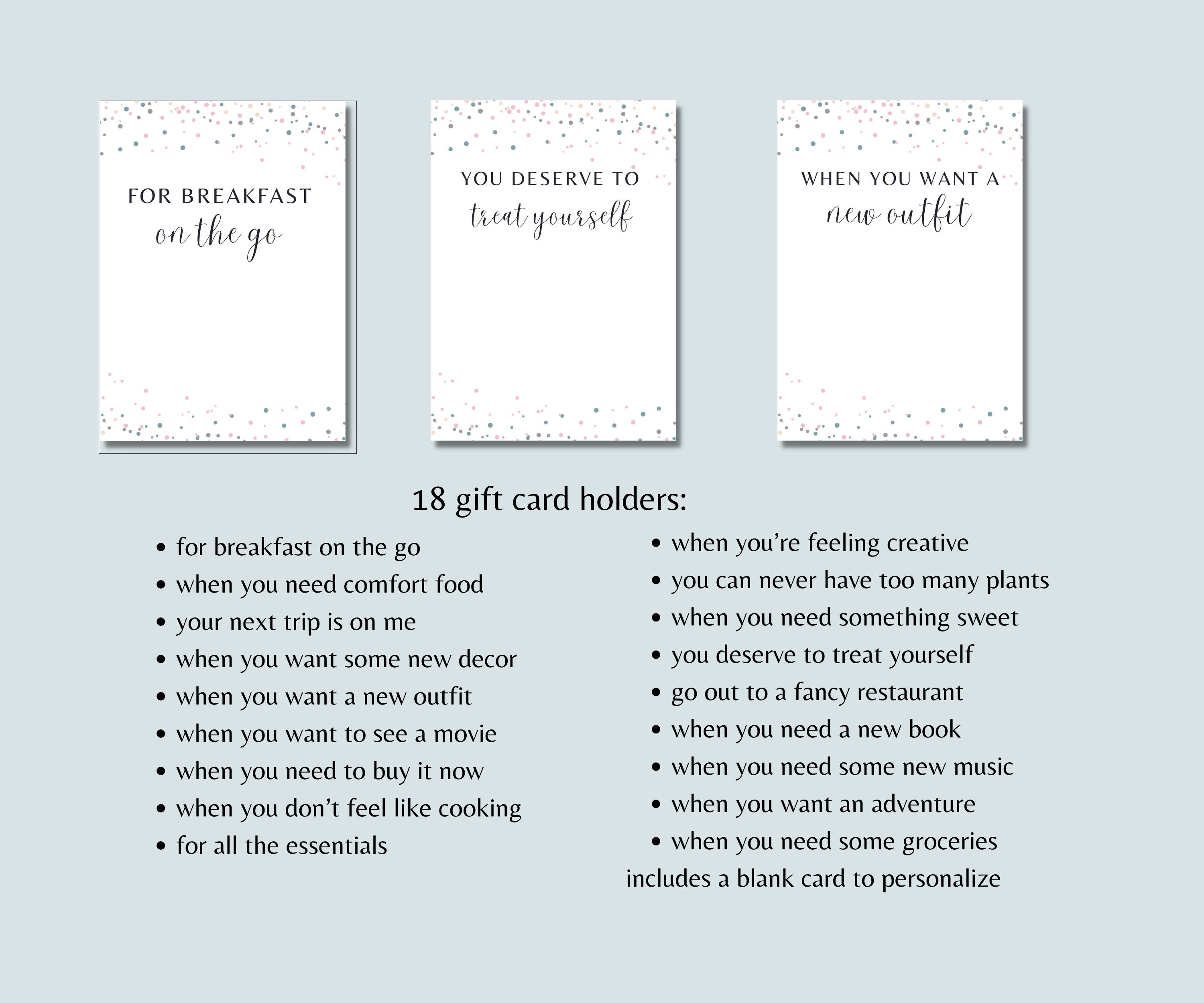 Printable Gift Card Book, Mother's Day Gift, New Mom Gift, Birthday ...