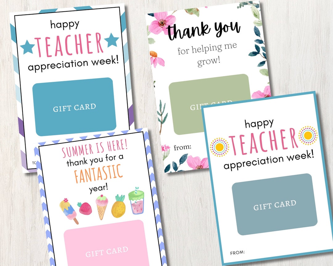 End of Year Teacher Gift Card Holder, Teacher Appreciation Gift, Thank ...