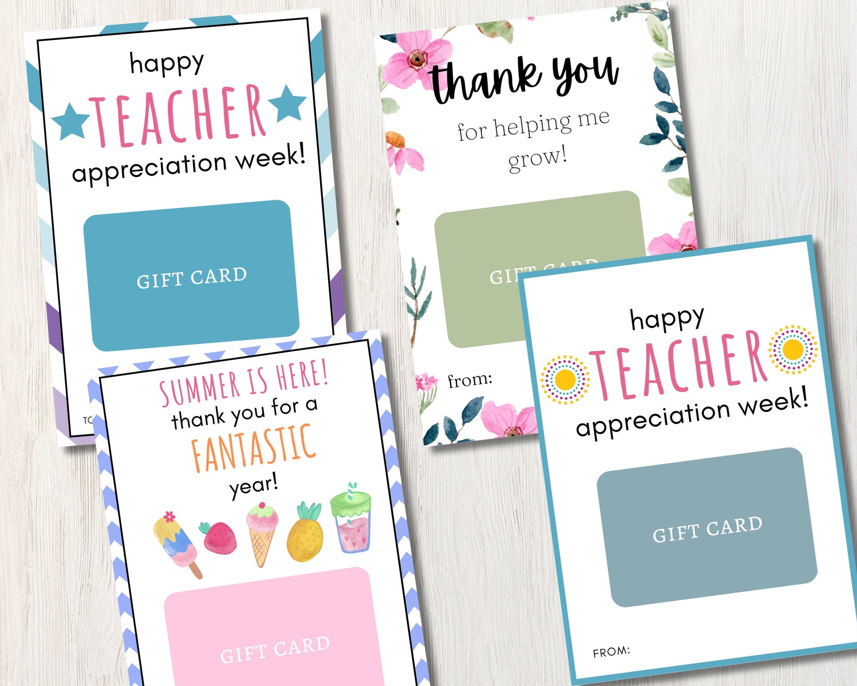 End of Year Teacher Gift Card Holder, Teacher Appreciation Gift, Thank ...