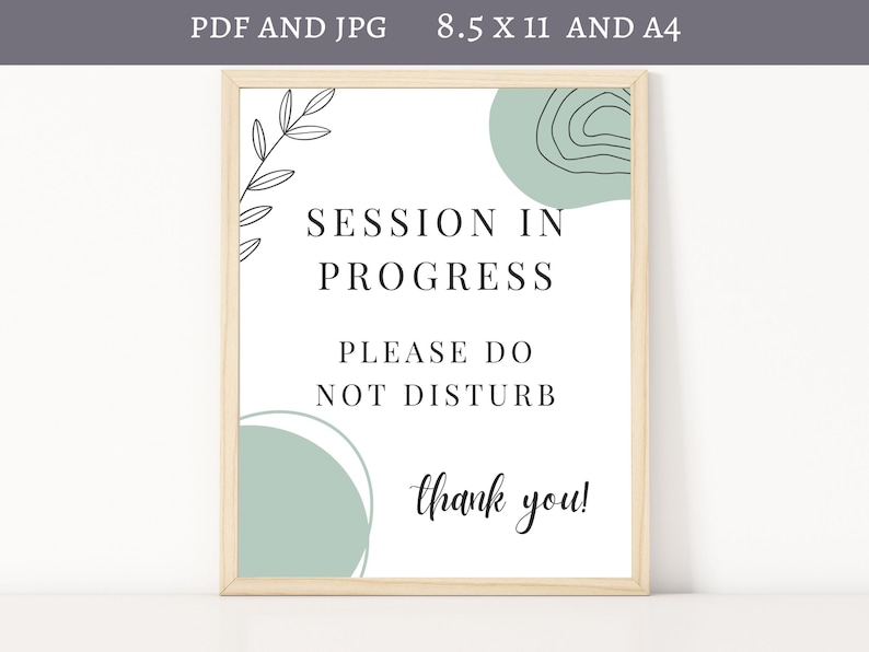 Session in Progress Door Sign Printable, Please Do Not Disturb, Yoga ...