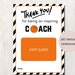 Printable Basketball Coach Gift, Printable Gift Card Holder, Basketball ...