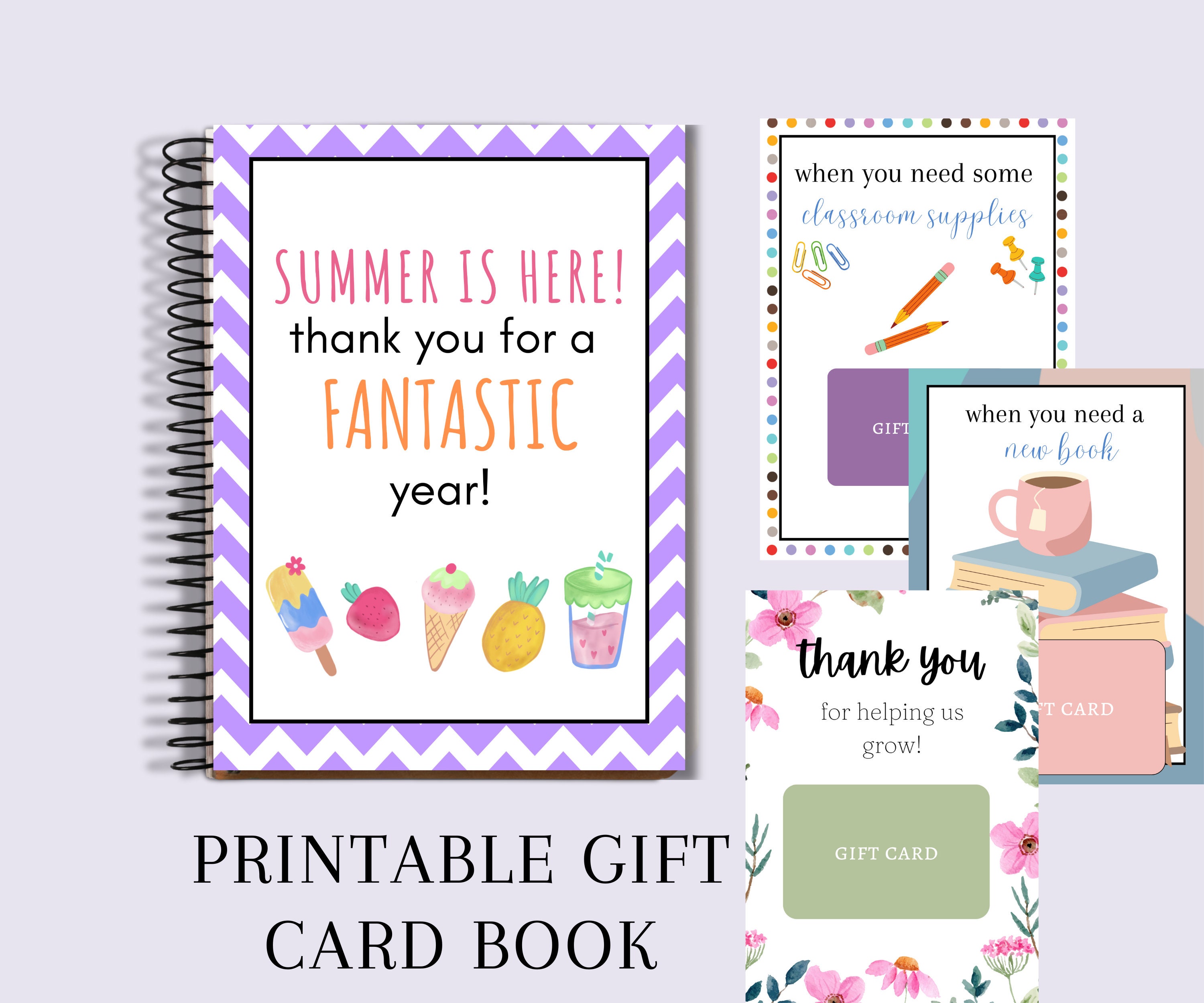 Teacher Gift Card Book, End of Year Gift for Teacher, Teacher ...
