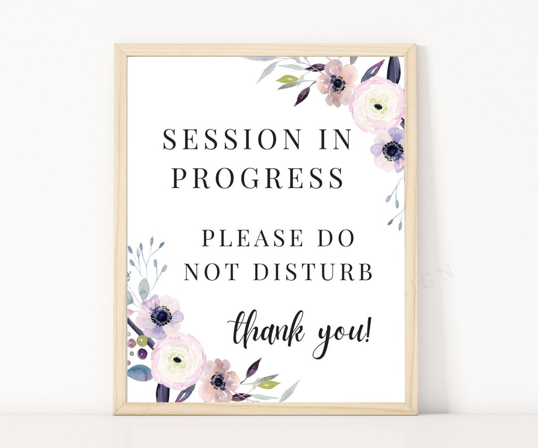 Session In Progress Door Sign Printable, Please Do Not Disturb Sign ...