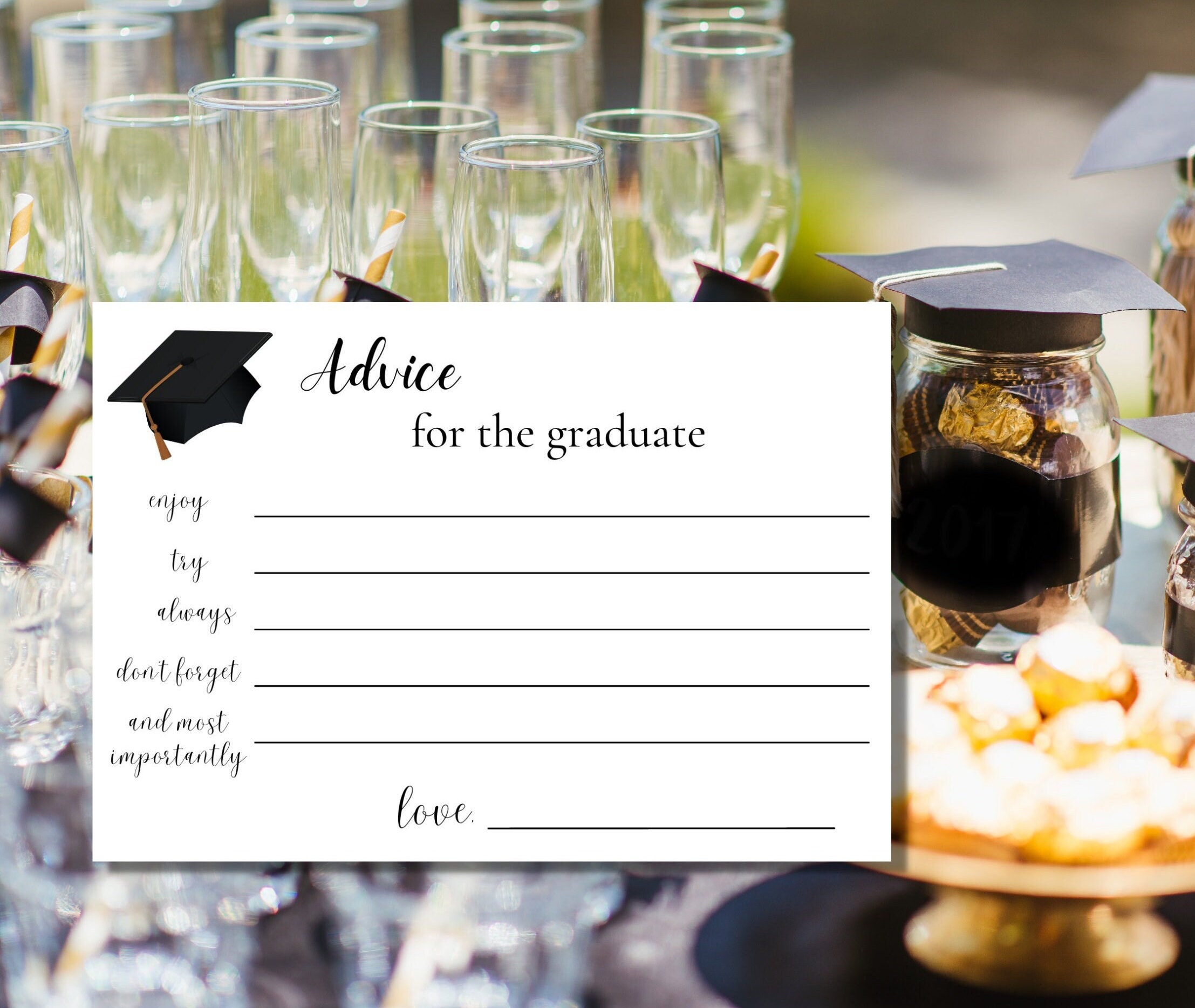 Graduation Advice Cards Printable, Graduation Party Ideas for Him, High ...