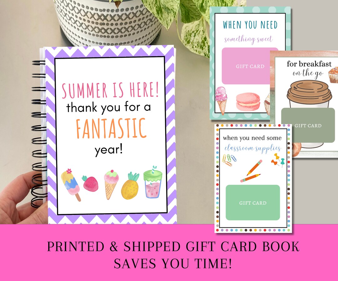 Teacher Gift Card Book, End of Year Gift for Teacher, Teacher ...