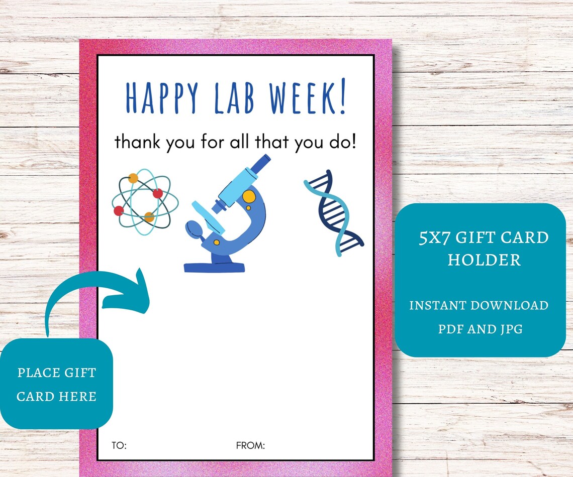 Lab Week 2024, Printable Gift Card Holder, the Lab is Everything ...