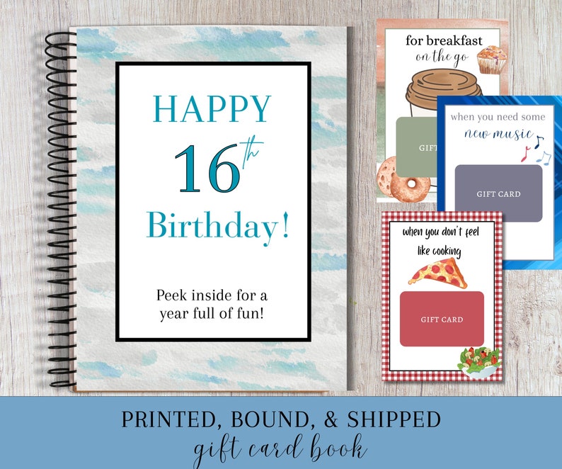 Birthday Gift Card Book, 16th Birthday Gift for Boy, Birthday Gift for ...