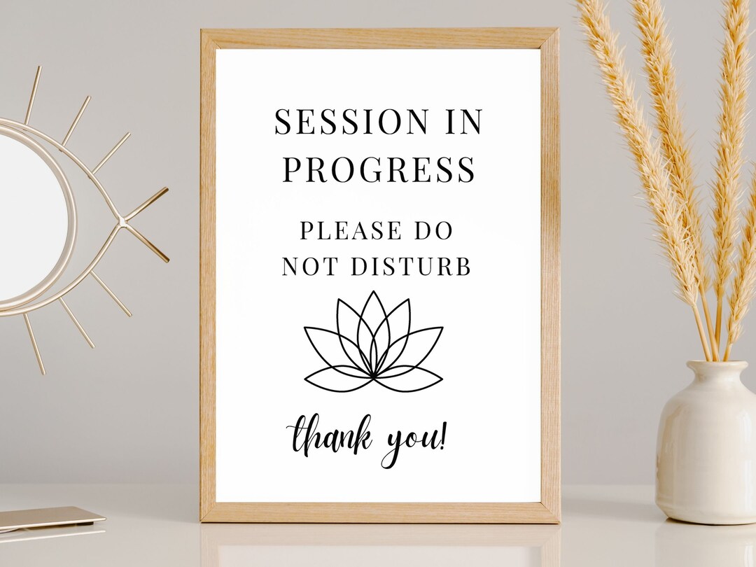 Session in Progress Door Sign Printable, Yoga Studio Sign, Please Do ...