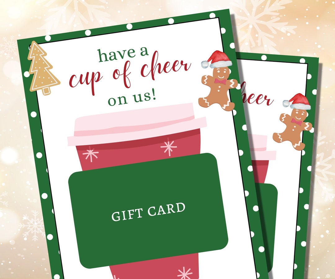 Coffee Gift Card Holder Christmas Printable, Gift Card Holder for ...