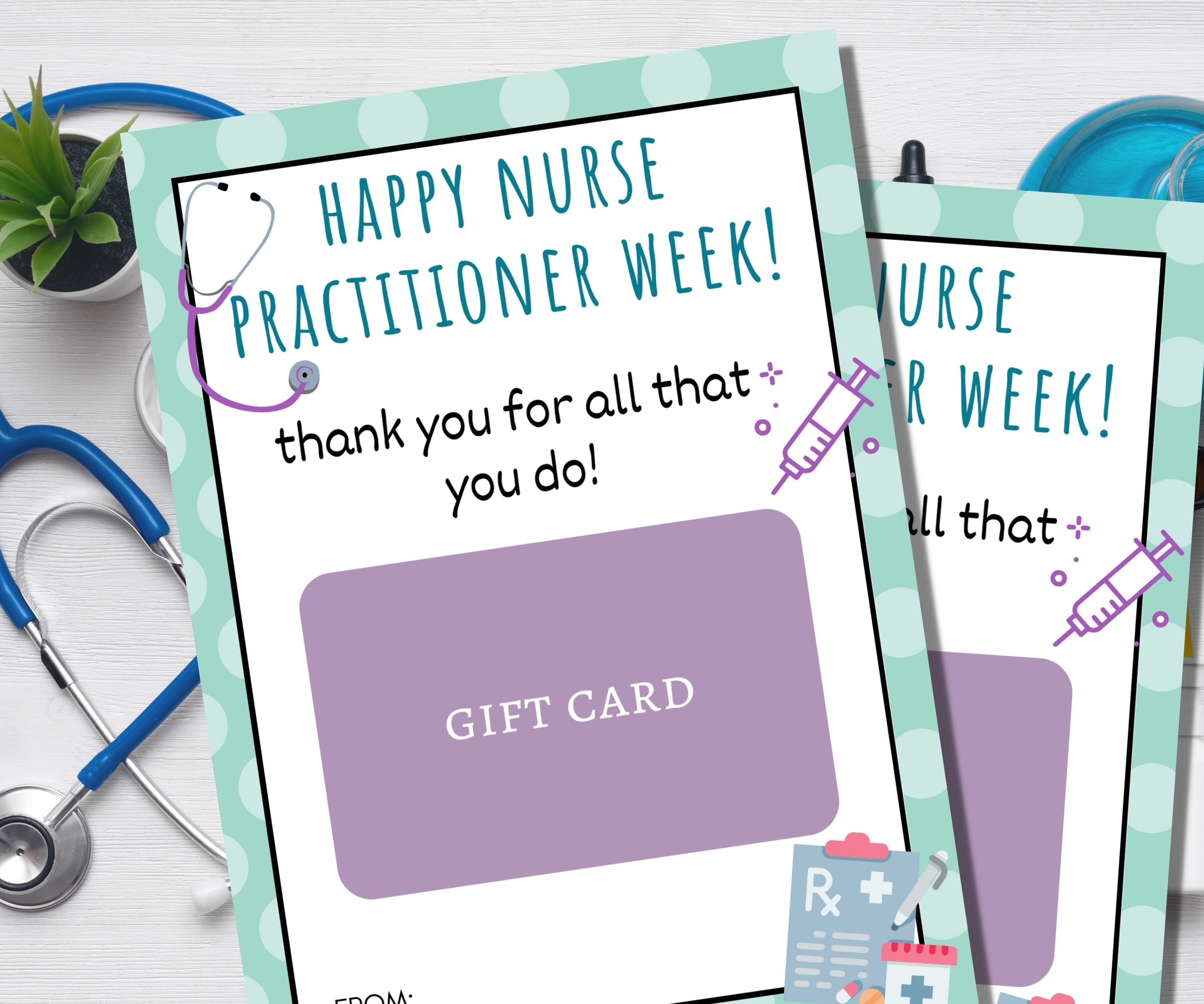 Happy Nurse Practitioner Week, Printable Gift Card Holder, NP Week Gift ...