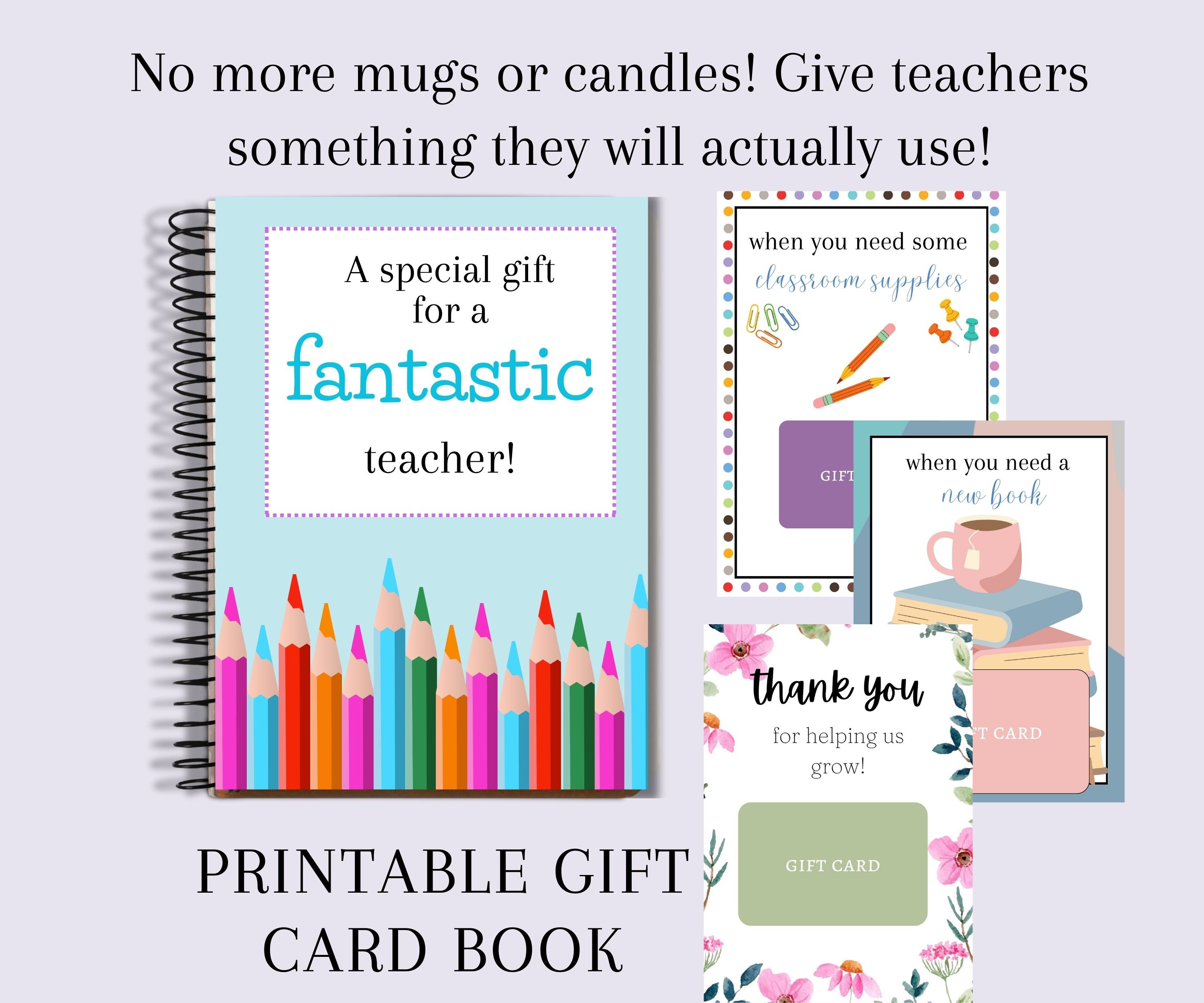 Teacher Gift Card Book, Teacher Appreciation Gift Card Holder, End of ...