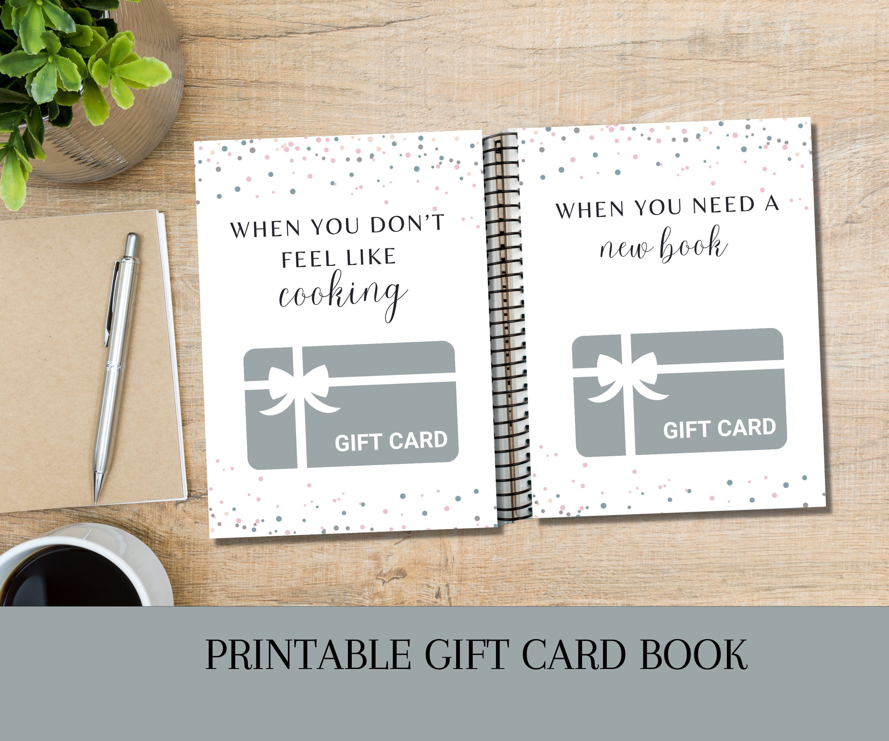 Printable Gift Card Book, Mother's Day Gift, New Mom Gift, Birthday ...