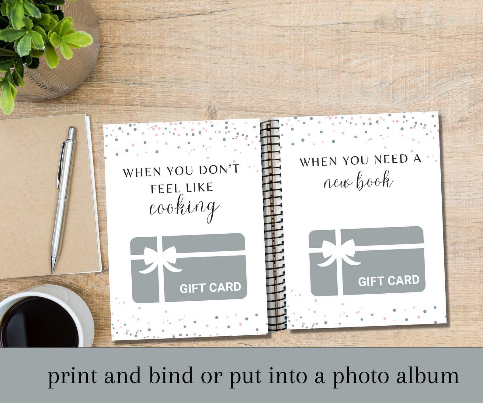 Printable Gift Card Book, Birthday Gift Card Book, Birthday Gift for ...