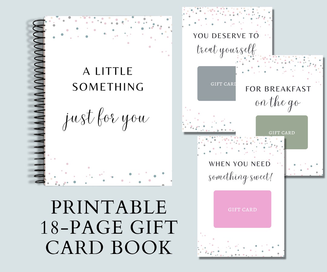 Printable Gift Card Book, Mother's Day Gift, New Mom Gift, Birthday ...