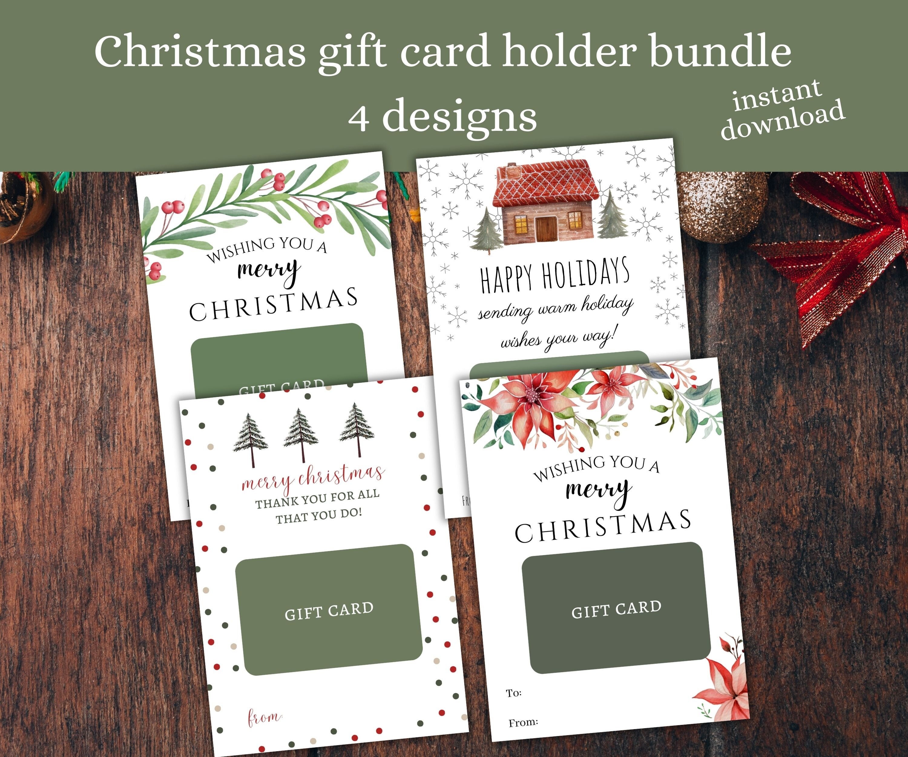 Christmas Gift Card Holder Bundle, Teacher Gift Card, Yankee Swap Gift ...